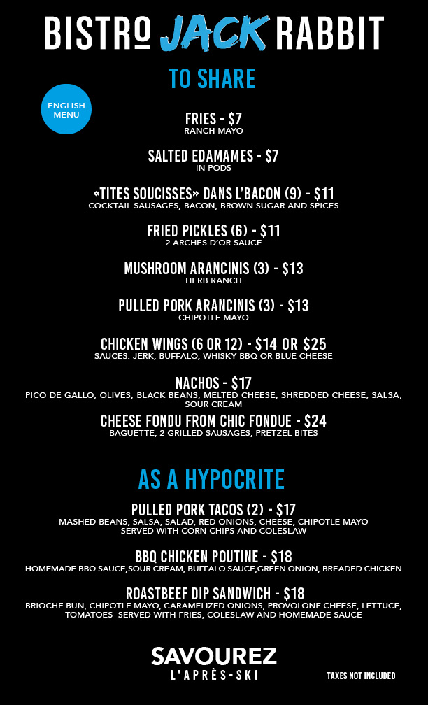 menu 8x14 Jack Rabbit_english - Ski, snow, le Centre de ski le Relais